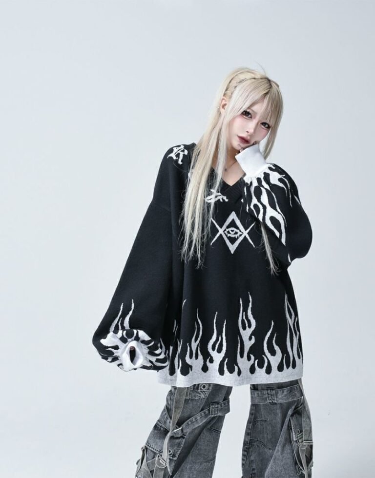Fire Pattern Pullover Knit - Reflem
